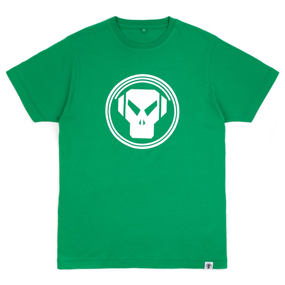 Metalheadz Logo T-Shirt [White on Kelly Green]
