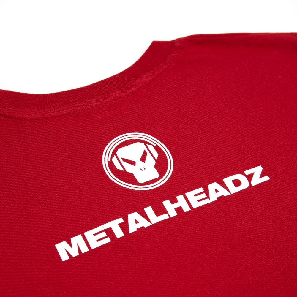 Metalheadz Logo T-Shirt [White on Stereo Red]